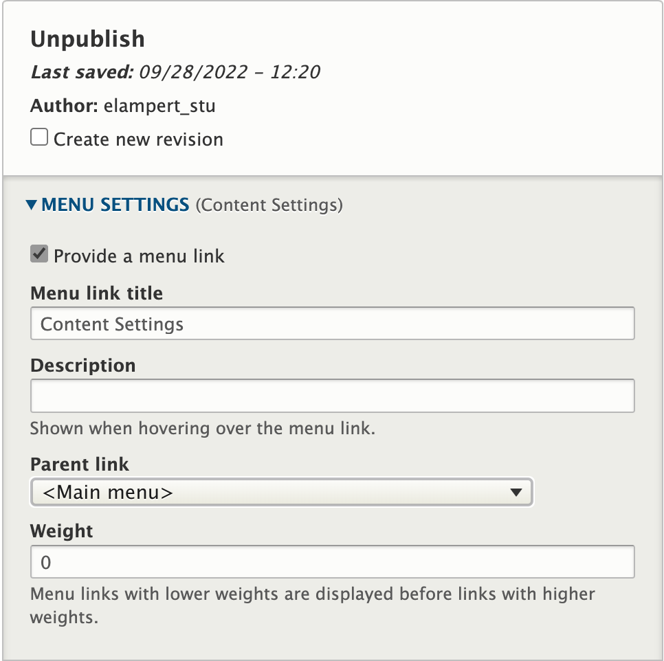 Content Settings | Drupal Training Manual